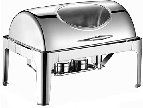 UZOURI Stainless Steel Chafing Dish with Full Rotating Cover, Chafing Dish Set Food Warmer Buffet, Buffet Dish Catering Pan for Kitchen Party Banquet Dining
