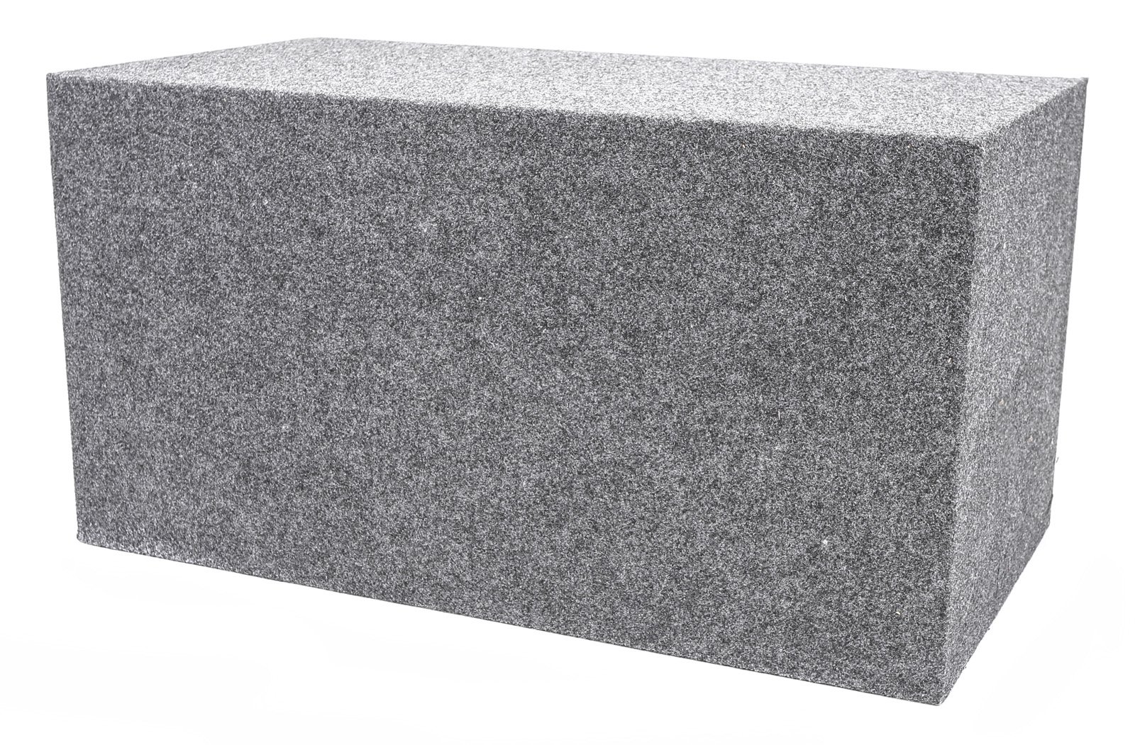 QPower 15 Inch Heavy Duty Single Vented Carpet Covered Durable Car Audio Extra Large Vehicle Subwoofer Enclosure Woofer Box, Charcoal Gray