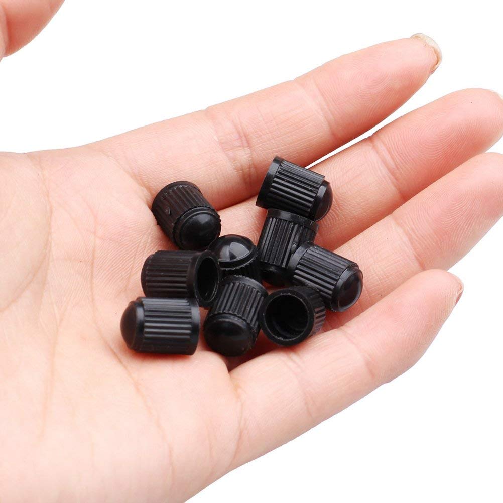 Tyre Valve Caps, 20Pcs Plastic Car Tire Stem Dust Covers for SUV, Motorbike, Trucks, Bike, Bicycle, Black