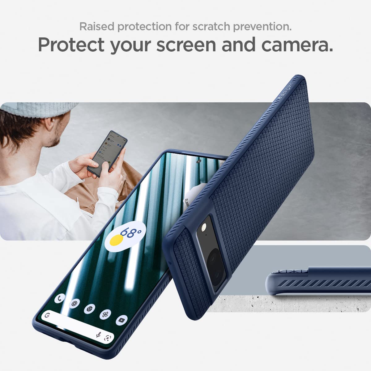 Spigen Liquid Air Case Compatible with Google Pixel 7 - Navy Blue
