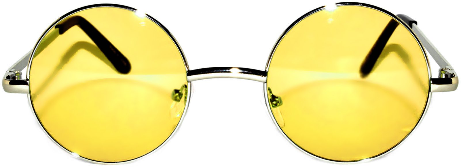 Round Retro Vintage Sunglasses Metal Frame Red Smoke Yellow 3 Pairs OWL