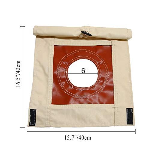 UNISTRENGH Fire-Resistant Stove Jack Hole Accessory with Flap Covered for 4 Seasons Cotton Canvas Camping Bell Tent (6 inch)
