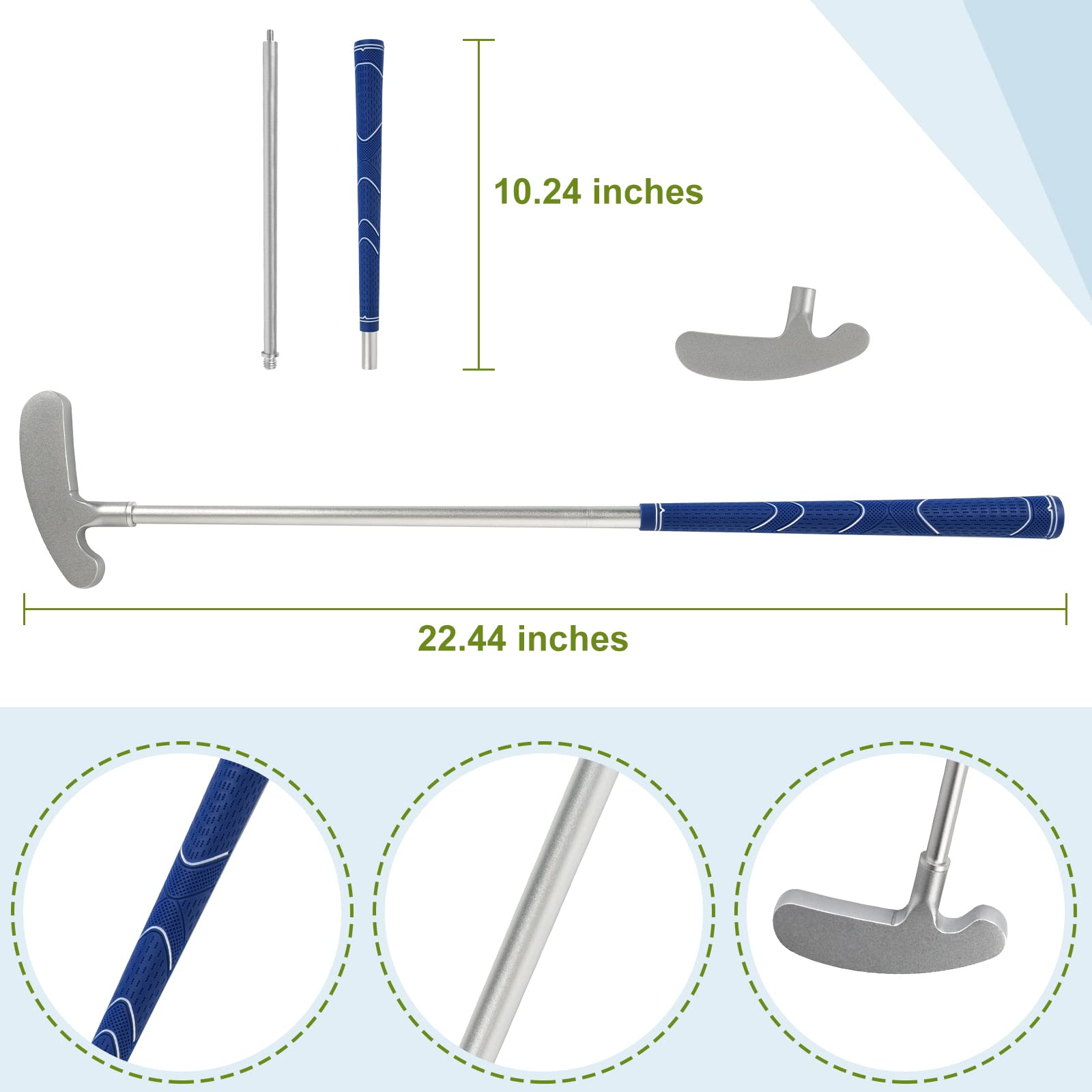 ZZHAO Golf Putter for Kids,Classic Stainless Steel Putter, Two Way,Junior Children Teens, Suitable for Both Right Handed&Left Handed - 22.44 Inches Length,Great Gift for Kids,3-7 Ages