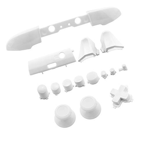 YICHUMY Replacement RB LB Bumper RT LT Trigger Buttons Mod Kit for Xbox One S Slim Controller (White)