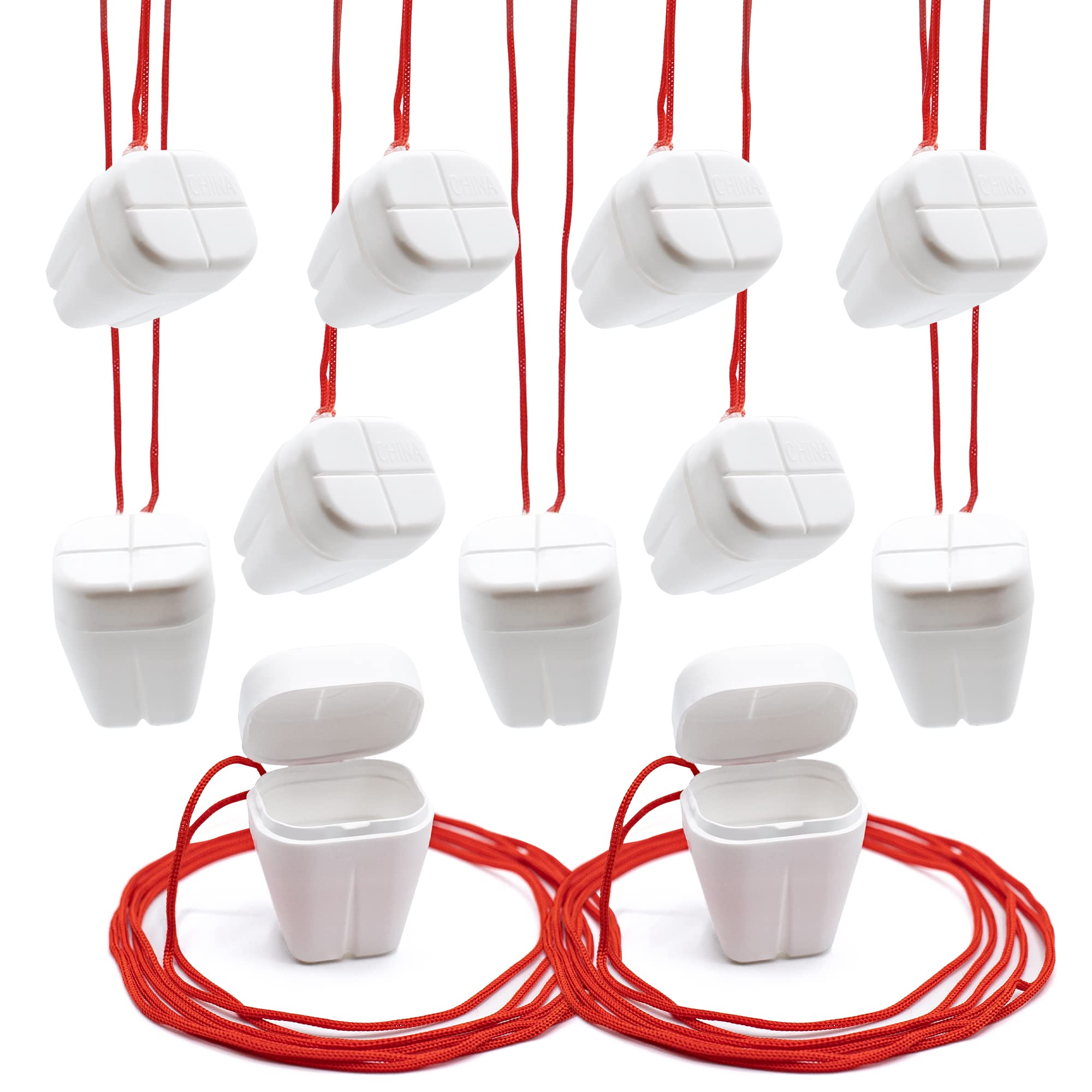 Srenta Large Tooth Saver Necklace, Baby Child Tooth Keepsake Holder Organizer Necklace, Pack of 144 Pcs