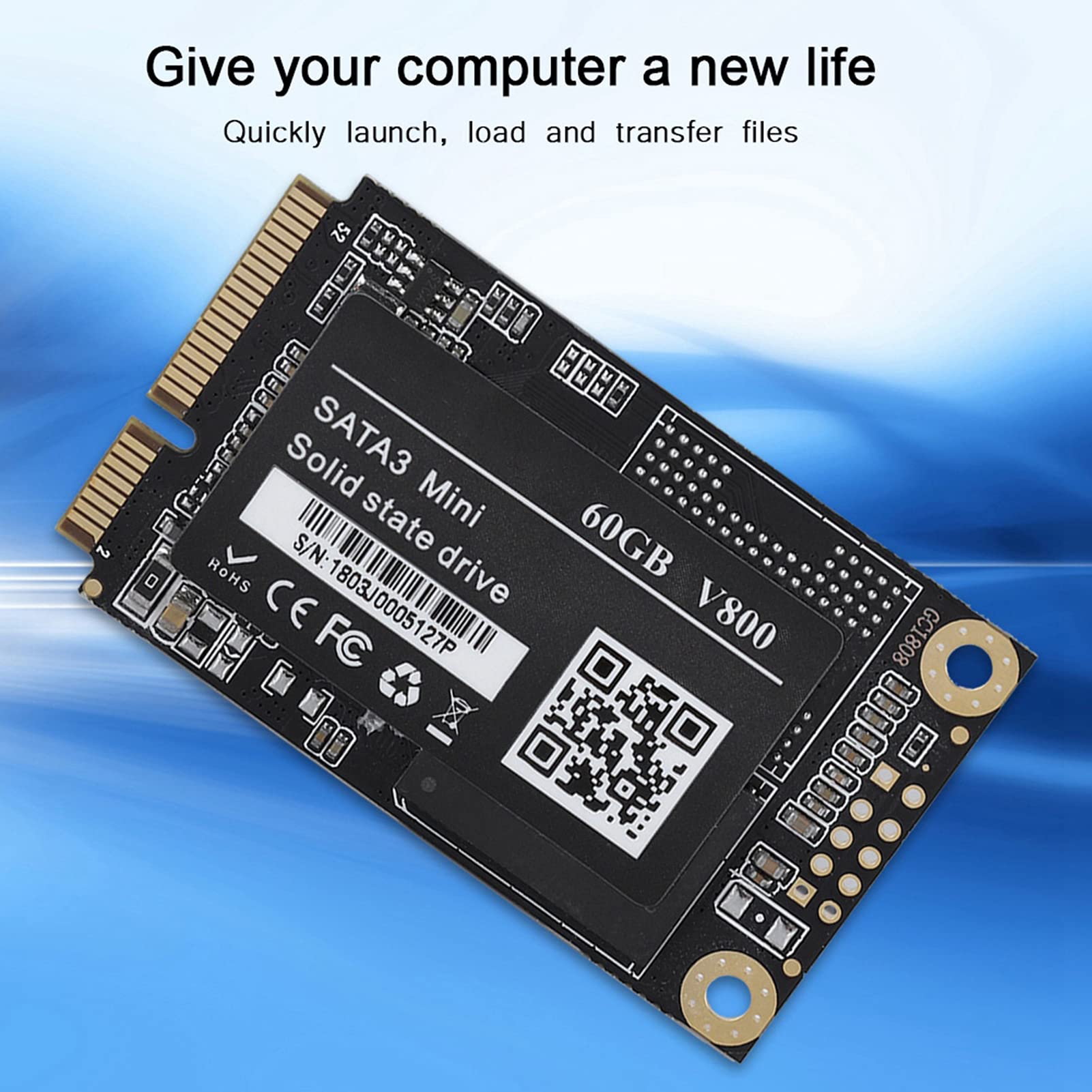 SSD mSATA III 60GB Internal Solid State Drive, High Performance Hard Drive for Desktop Laptop Tablets PC, TLC Multi Level Unit Flash (60G)