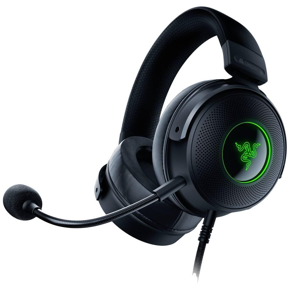 Razer Kaira X Wired Headset for Playstation 5, PC, Mac & Mobile Devices: Triforce 50mm Drivers - HyperClear Cardioid Mic - Flowknit Memory Foam Ear Cushions - On-Headset Controls - White/Black
