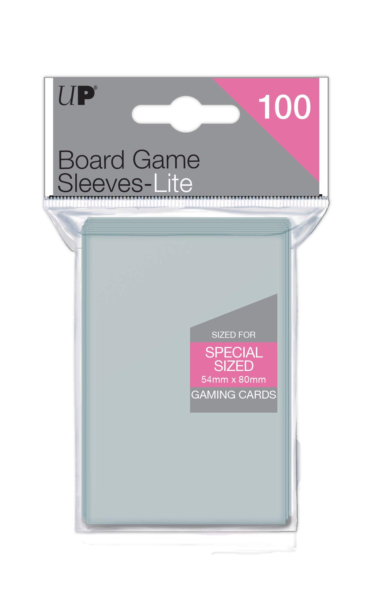 Ultra Pro - Special Sized Lite Board Game Sleeves (100ct) for 54mm x 80mm Cards - Card Sleeves for Board Games and Trading Card Games with Thin Profile for Easy Shuffling