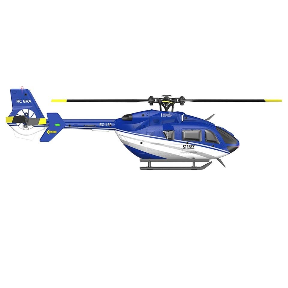 RC Helicopter Model YUXIANG EC-135 100 Size 4CH 6-Axis Gyro Stabilized Scale RC Helicopter RTF C187 with 2.4GHz Mode 1/Mode 2 Transmitter - YuXiang Remote Control Helicopter RTF for Beginners, Adults