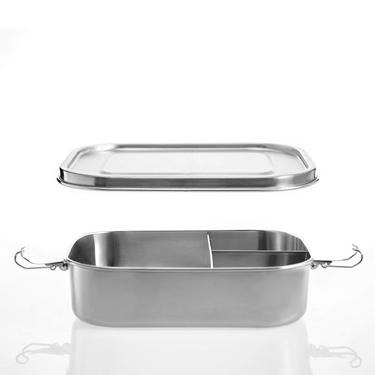 Stainless Steel Bento Box Lunch Containers For Adults Leakproof 3 Compartment Metal Bento Lunch Box Food Container For Over 5 Years Old Kids (1400ml/47oz)