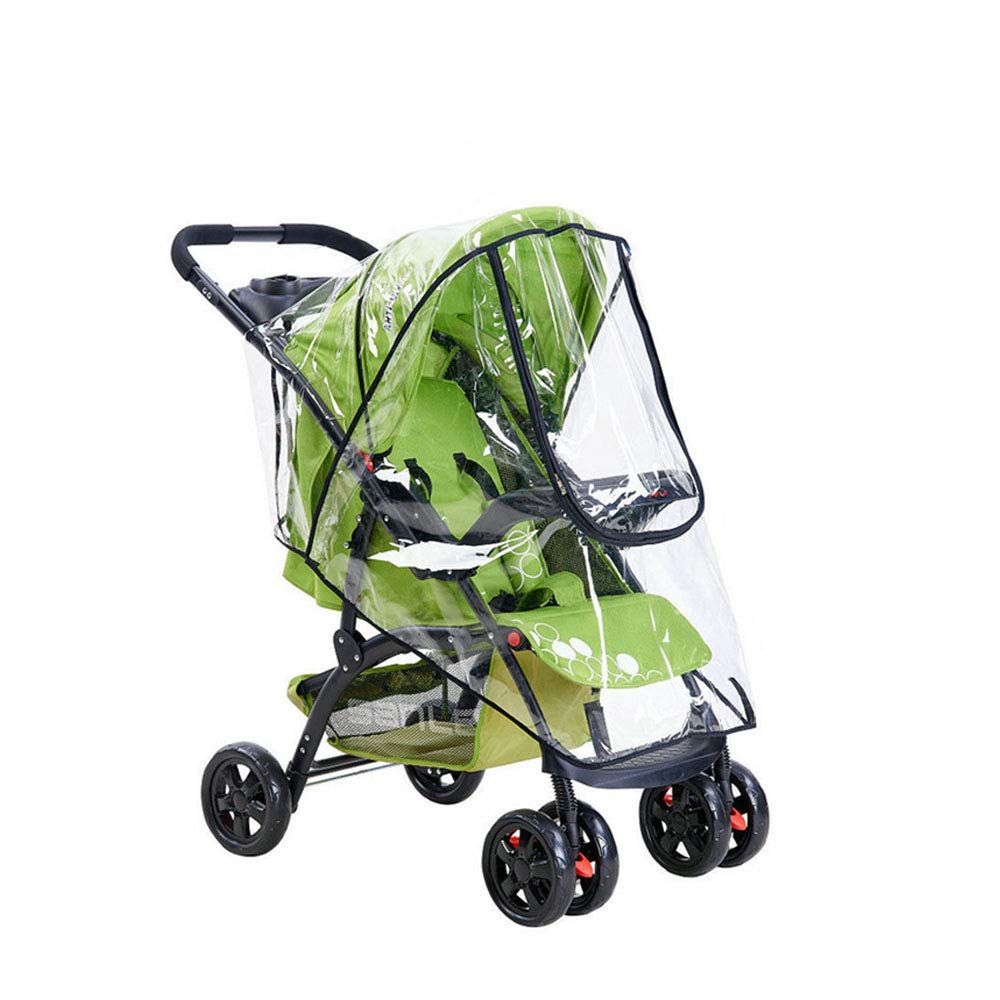 Universal Stroller Rain Cover with Zip Front Opening PVC Transparent Waterproof Wind Rain Weather Shield Protector for Pushchair, Buggy and Pram