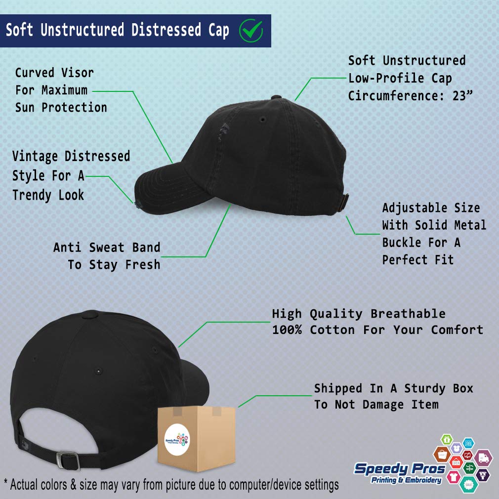 Soft Vintage Distressed Hat Baseball Cap Custom Personalized Text Cotton Dad Hats for Men & Women Buckle Closure Black Worn Hat