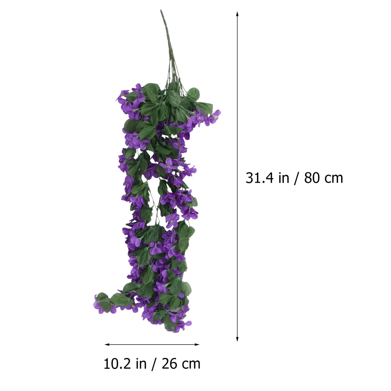 Wakauto 4petals Artificial Violet Simulation Flower Garland Hanging Ivy Vine Plants for Wedding Party Garden Home Wall Decoration (Deep Purple)