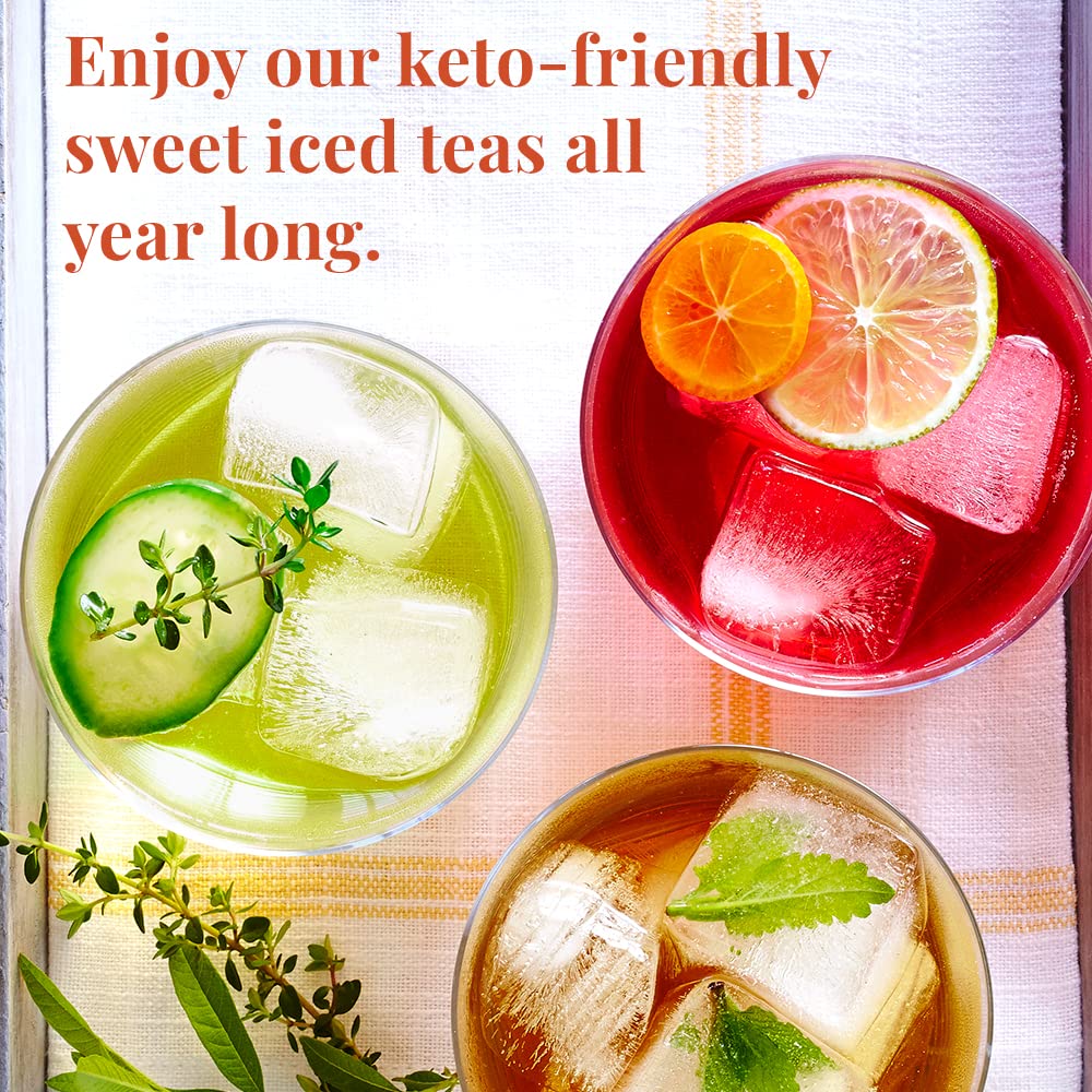 The Republic of Tea β Keto-Friendly Sweet Iced Black Tea, 8 Large Quart-Sized Iced Tea Pouches, Naturally Caffeinated