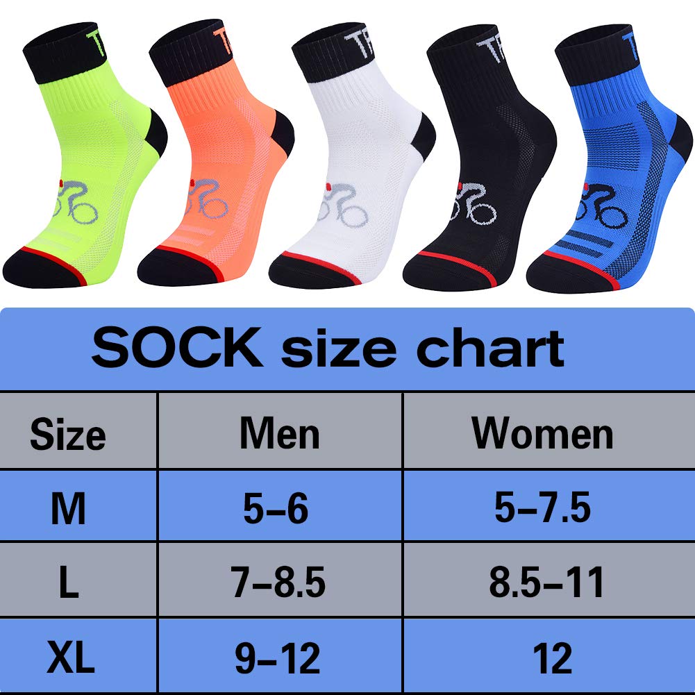 Ultrafun 10Pack Sports Cycling Socks Colorful Anti Smell Ankle Running Athletic Socks (5Pack, Medium)