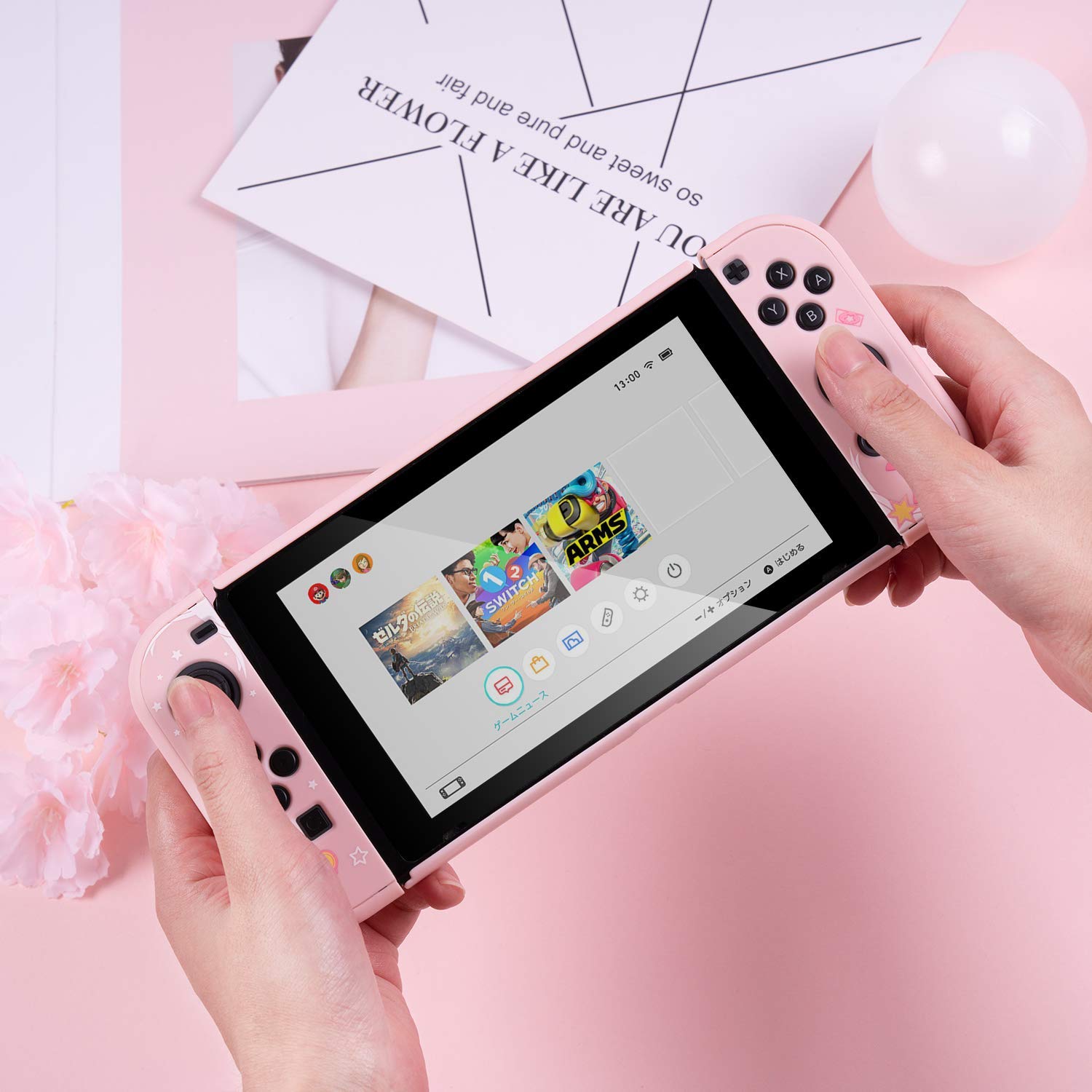 YOCORE Protective Case Compatible with Nintendo Switch, Soft Touch Replacement Shell with Shock-Absorption and Anti-Scratch -Cardcaptor Sakura