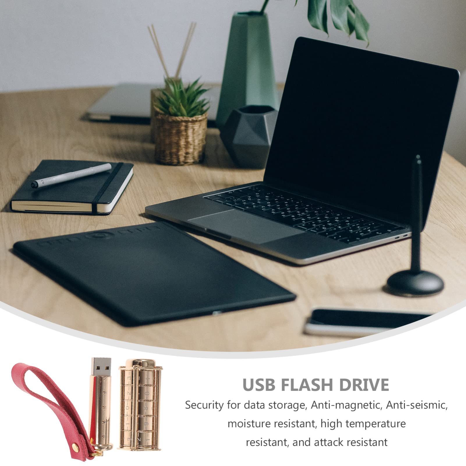 Uonlytech 16G USB Flash Drive Creative Metal Password Lock Jump Drive Thumb Drive Flash Drive Data Storage USB Disk (Black)