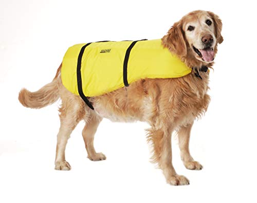 Seachoice Dog Life Vest, Adjustable Life Jacket for Dogs, w/Grab Handle, Yellow, Size XL, Over 90 Lbs.