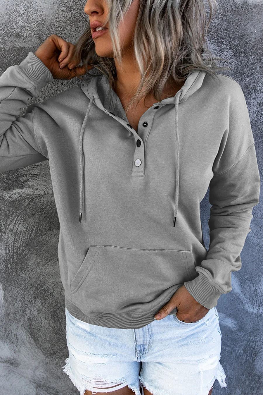 Trendy Queen Womens Hoodies Grey