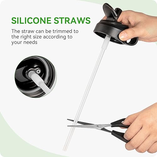 Prurex Straw lid for Hydro Flask 12-64 oz Wide Mouth,Replacement Lid with Straw for Hydroflask/Thermoflas/Iron Flask/Takeya/Simple modern 2.28"Wide Mouth Bottles(1 pack)