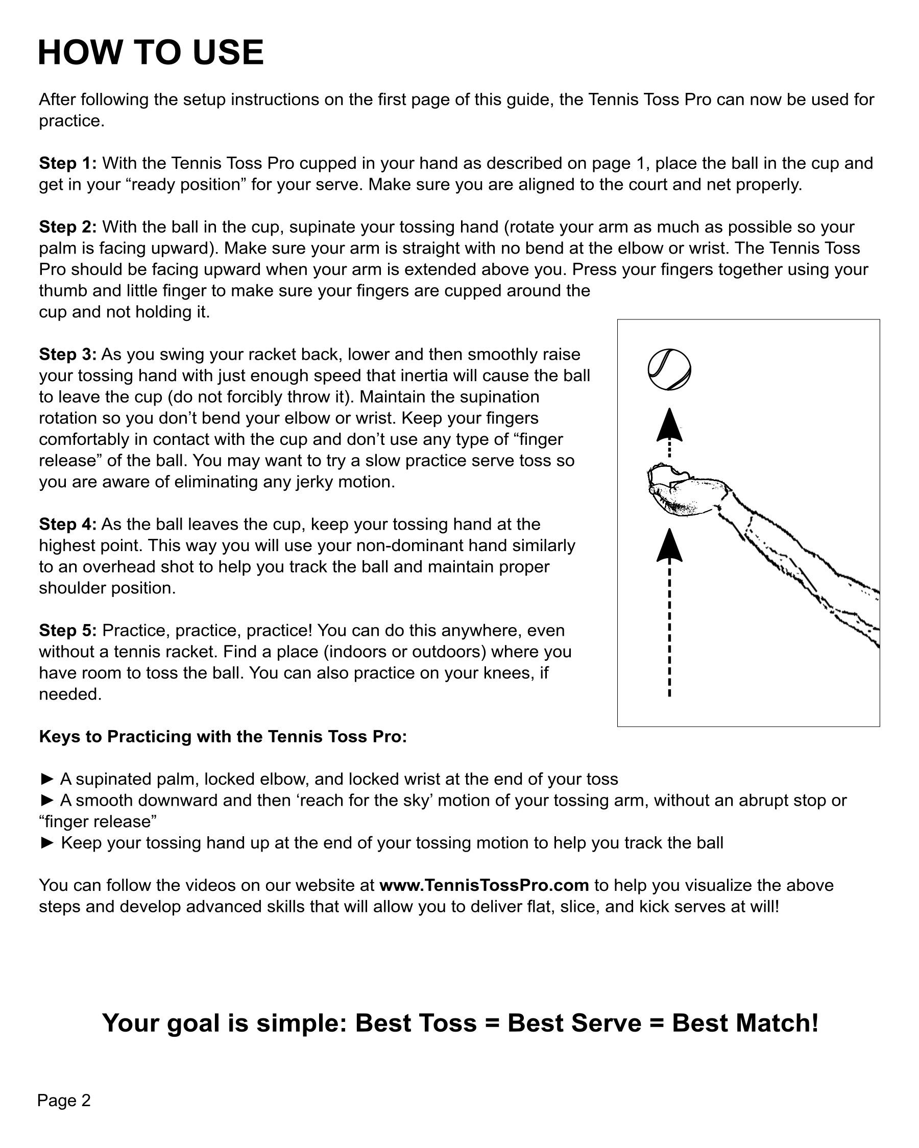 Tennis Toss Pro - Fix Your Tennis Serve Toss Forever! Best Toss = Best Serve = Best Match! [1-Pack] - Age 12 & Up