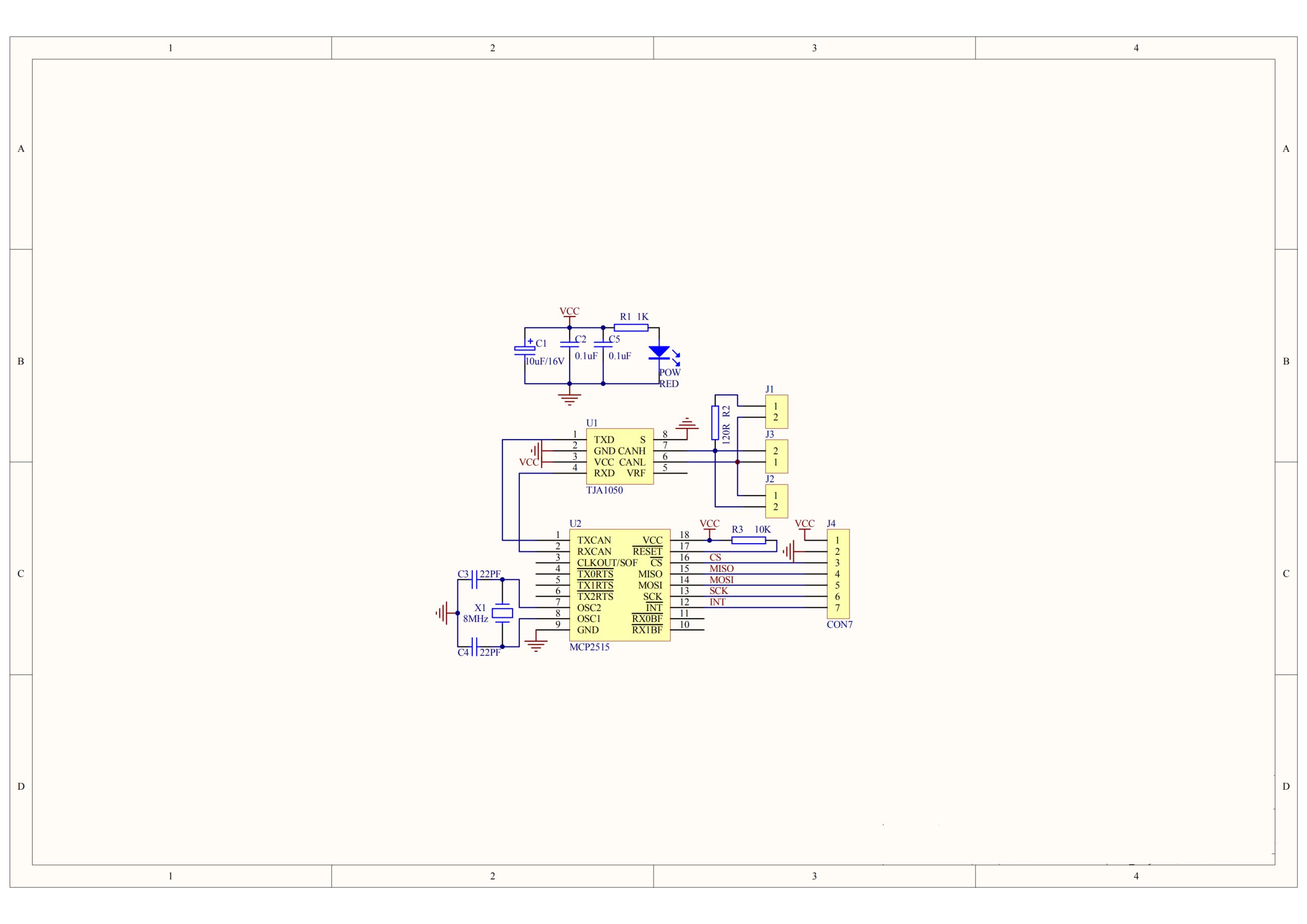 Teyleten Robot MCP2515 CAN Bus Board Module TJA1050 Receiver SPI for Arduino 51 MCU ARM (3PCS)