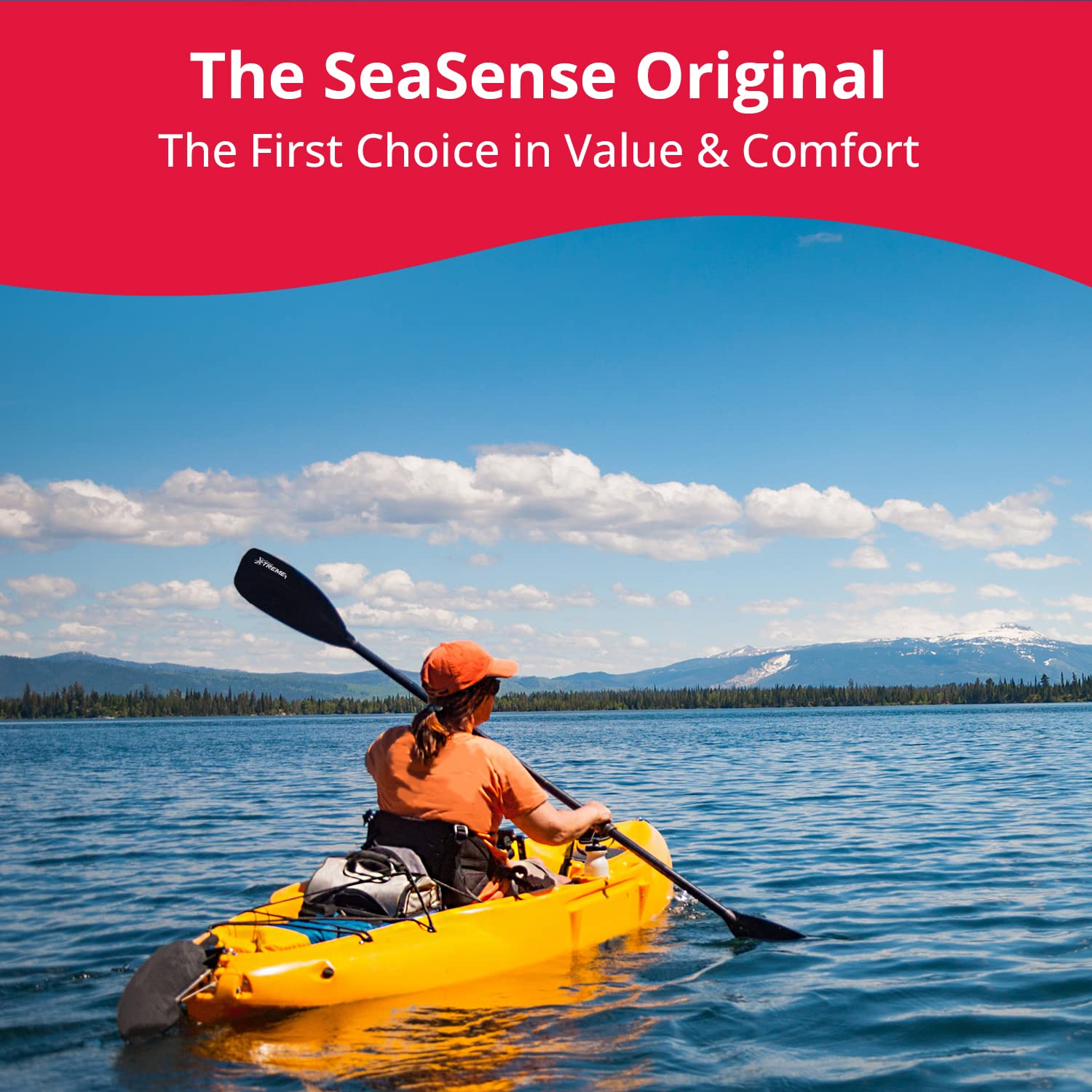 SeaSense XTreme 1 Kayak Paddle, Black, 96” - Molded Plastic Blades, 2-Piece Aluminum Construction - Great for Recreational, Sport, Sea, Whitewater & Fishing Kayaking