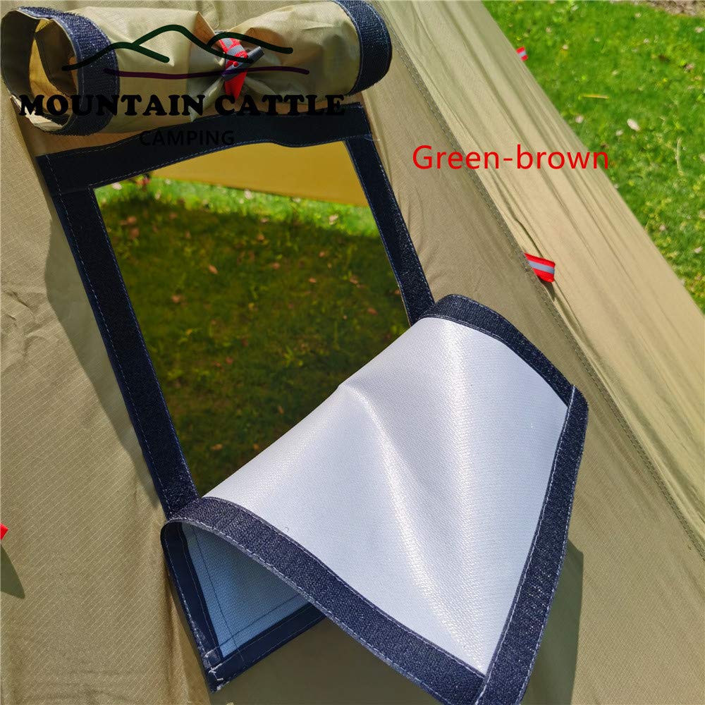 Ultralight 4 Person Tipi Hot Tent with Fire Retardant Stove Jack for Flue Pipes with 2 Doors