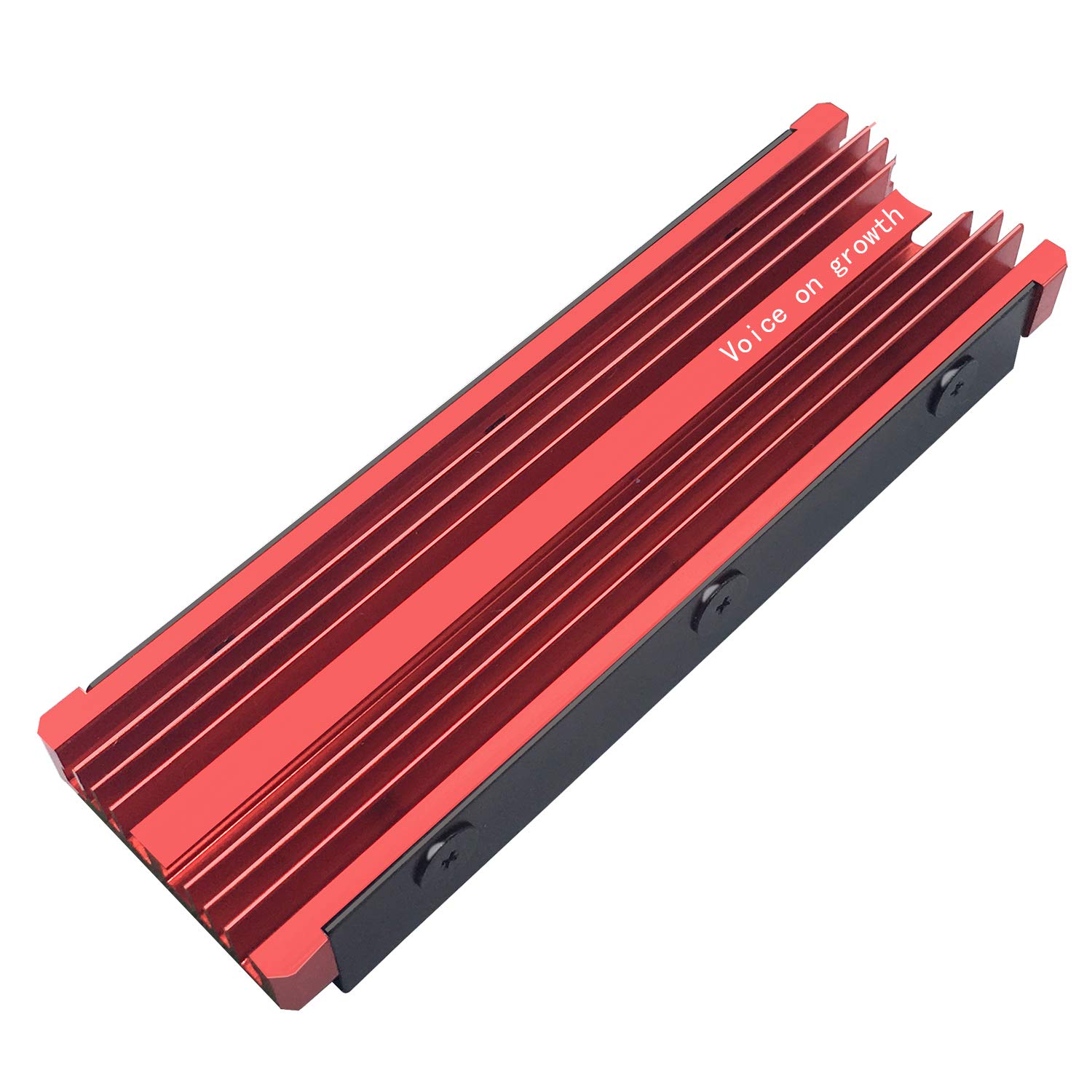 Voice on growth NVMe M.2 Aluminum Heatsink Cooler for 2280 M2 SSD Heat Sink with Silicone Thermal Pad (red)