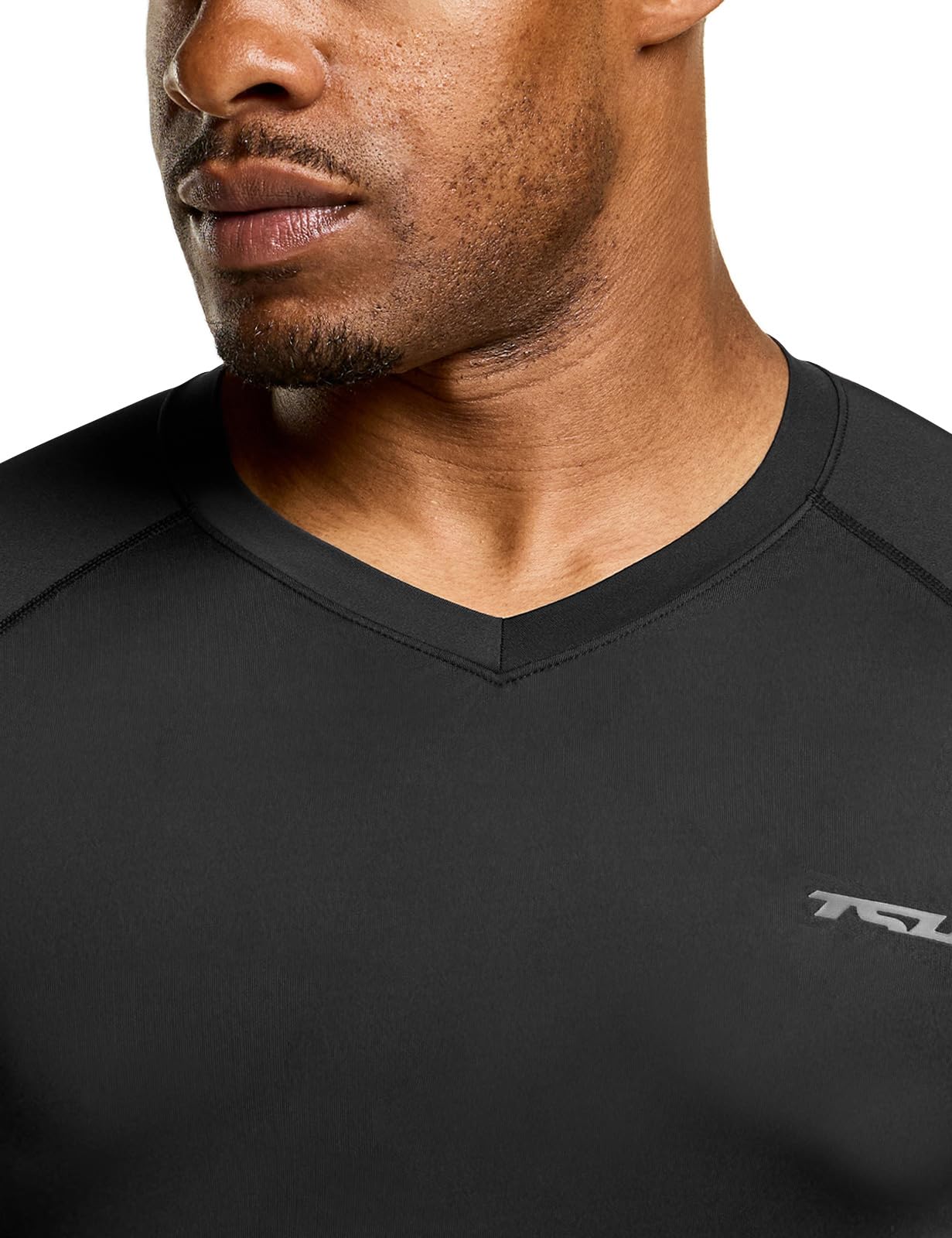 TSLA Men's Tactical Cool Dry Short Sleeve Compression Shirts, Athletic Workout Shirt, Active Outdoor Base Layer T-Shirts, V Neck Shirt Navy, Medium