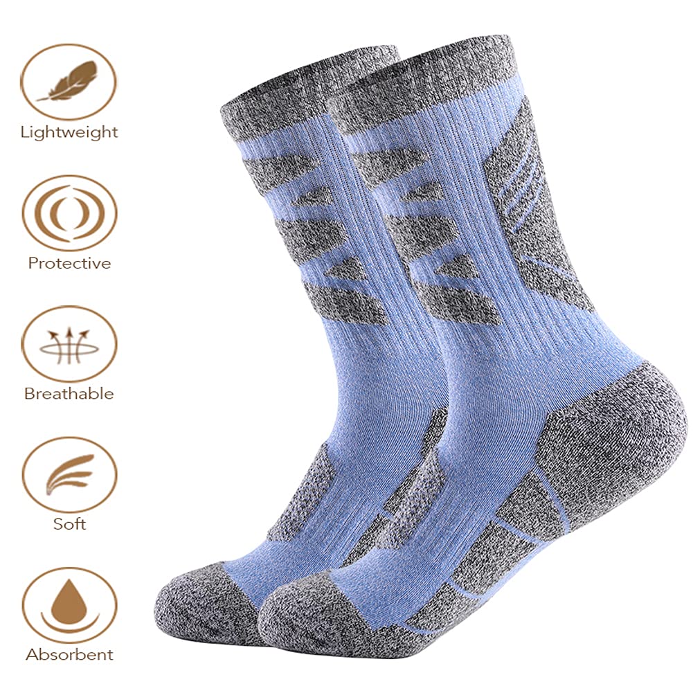 YUANZU 4 Pack Women's Hiking Walking Athletics Multi Performance Cushioned Combed Cotton Socks | Moisture Wicking | Gifts for Women |