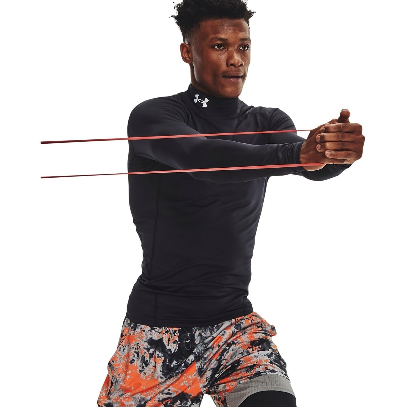 Under Armour Men's ColdGear Armour Compression Mock, Black (001)/White, Medium
