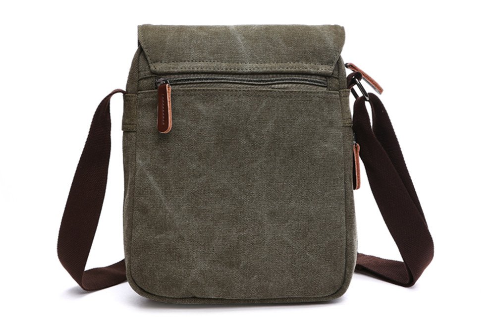 Sechunk Middle Vintage Canvas Messenger Cross body bag Shoulder bag (Green, middle)