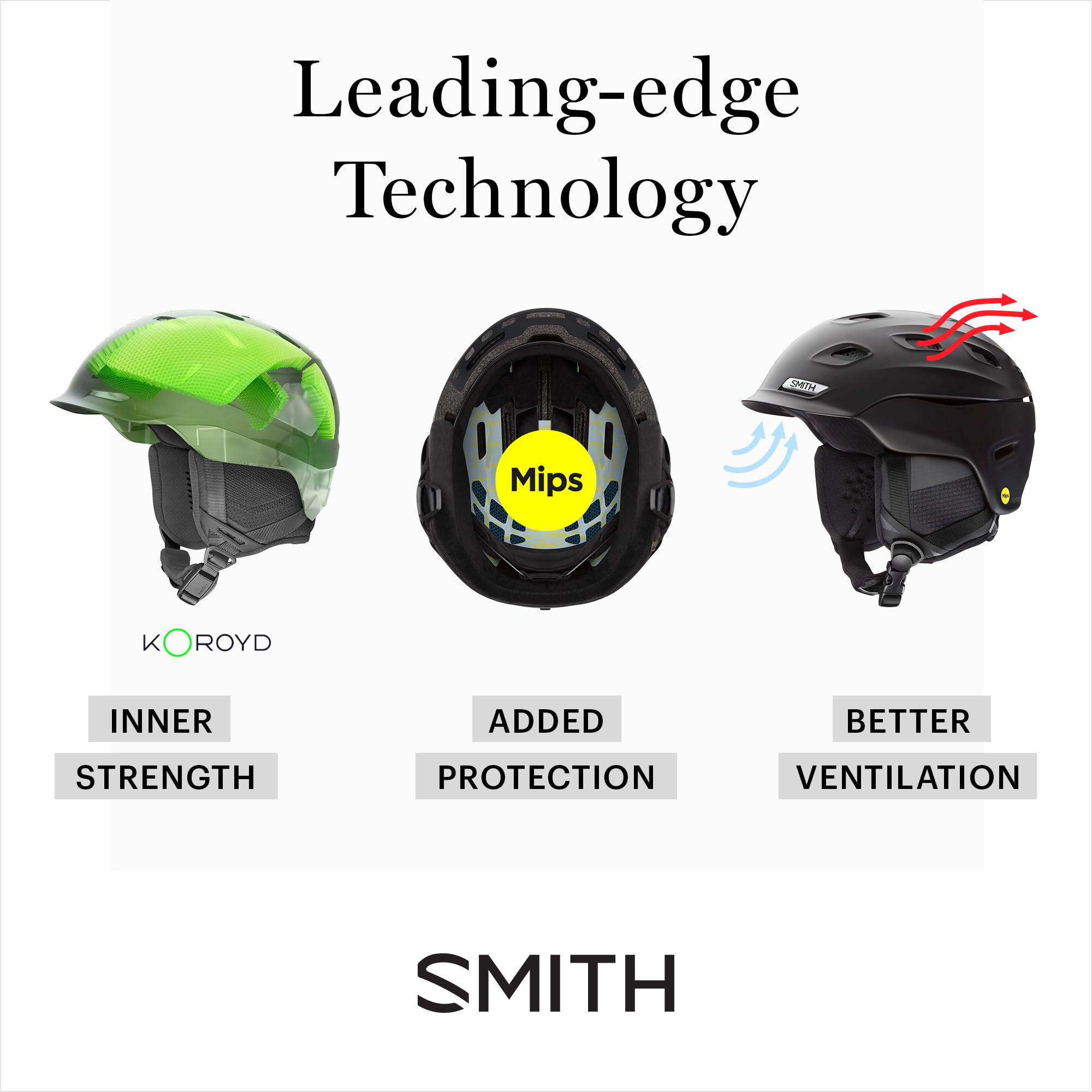 Smith Level Helmet for Men β Adult Snowsports Helmet with MIPS Technology + Zonal Koroyd Coverage β Lightweight Protection for Skiing & Snowboarding β Matte White, X-Large