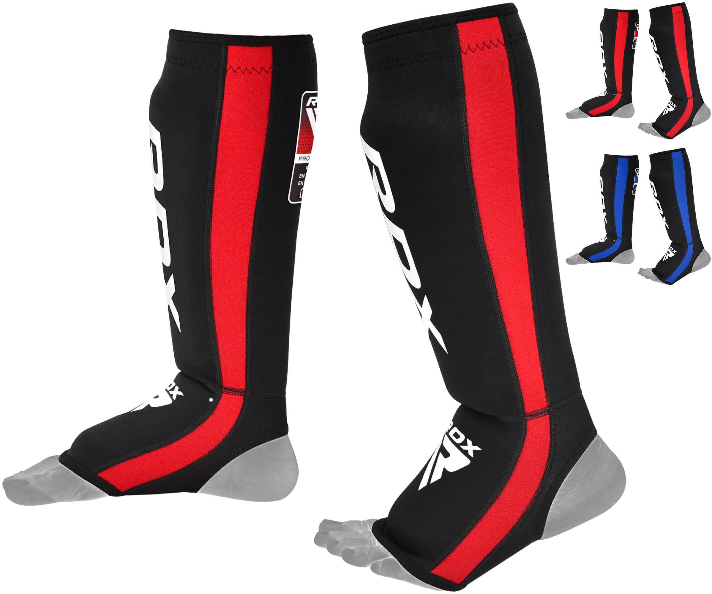 RDX Neoperene MMA Shin Instep Pads Leg Guard Muay Thai Boxing Training Protective Gear Kickboxing (CE Certified by SATRA)