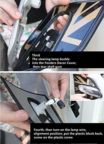 Side Scuttle Lamp Light Pattern Fender Panel Frame Cover Trim ABS for Mini Cooper F55 Hardtop F56 Hatchback (JCW)