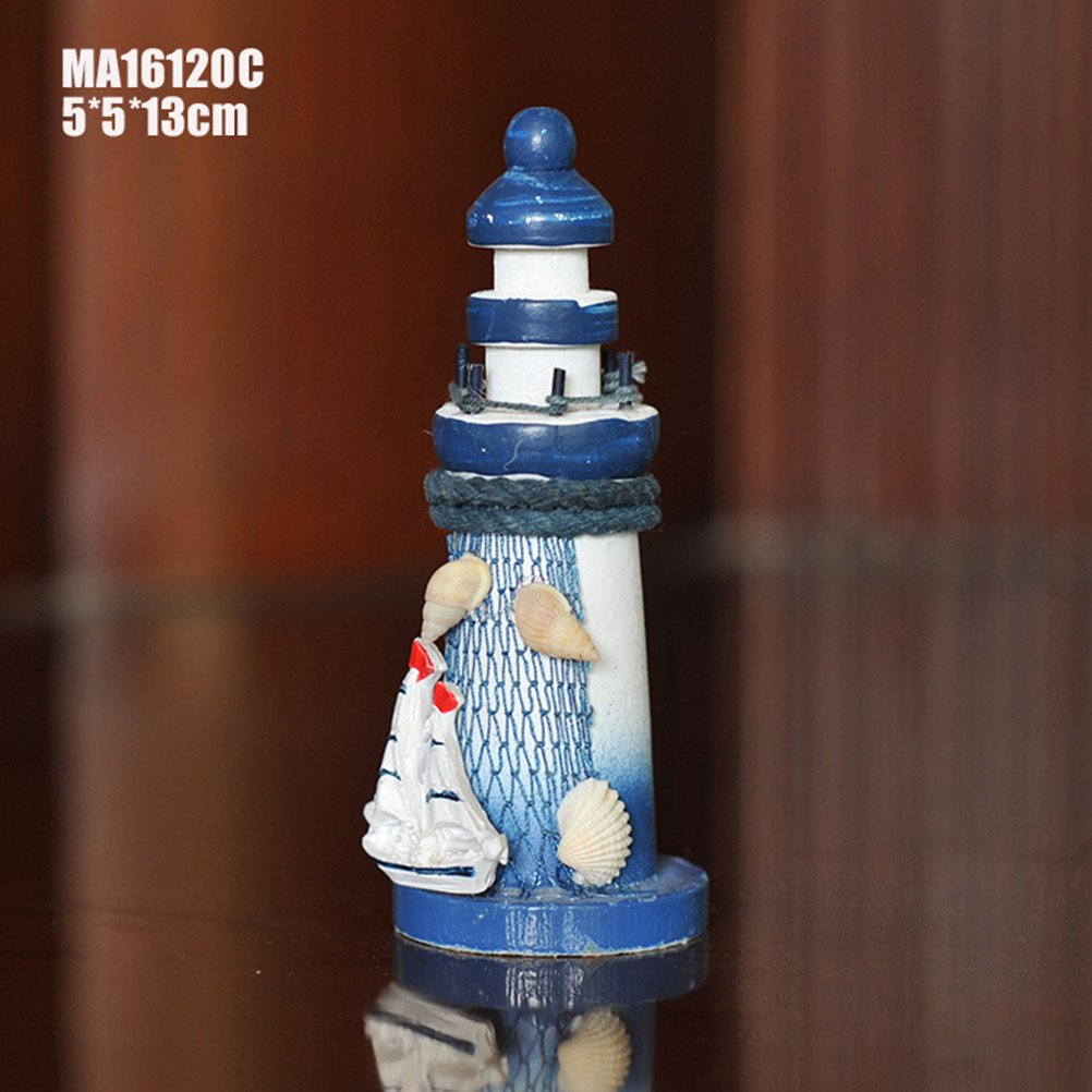 SUPVOX 1PC Fairy Garden Miniature Micro Landscape Lighthouse Miniature Lighthouse Ornament for Home Arts Crafts Decoration (Random Style) 5X5X13CM
