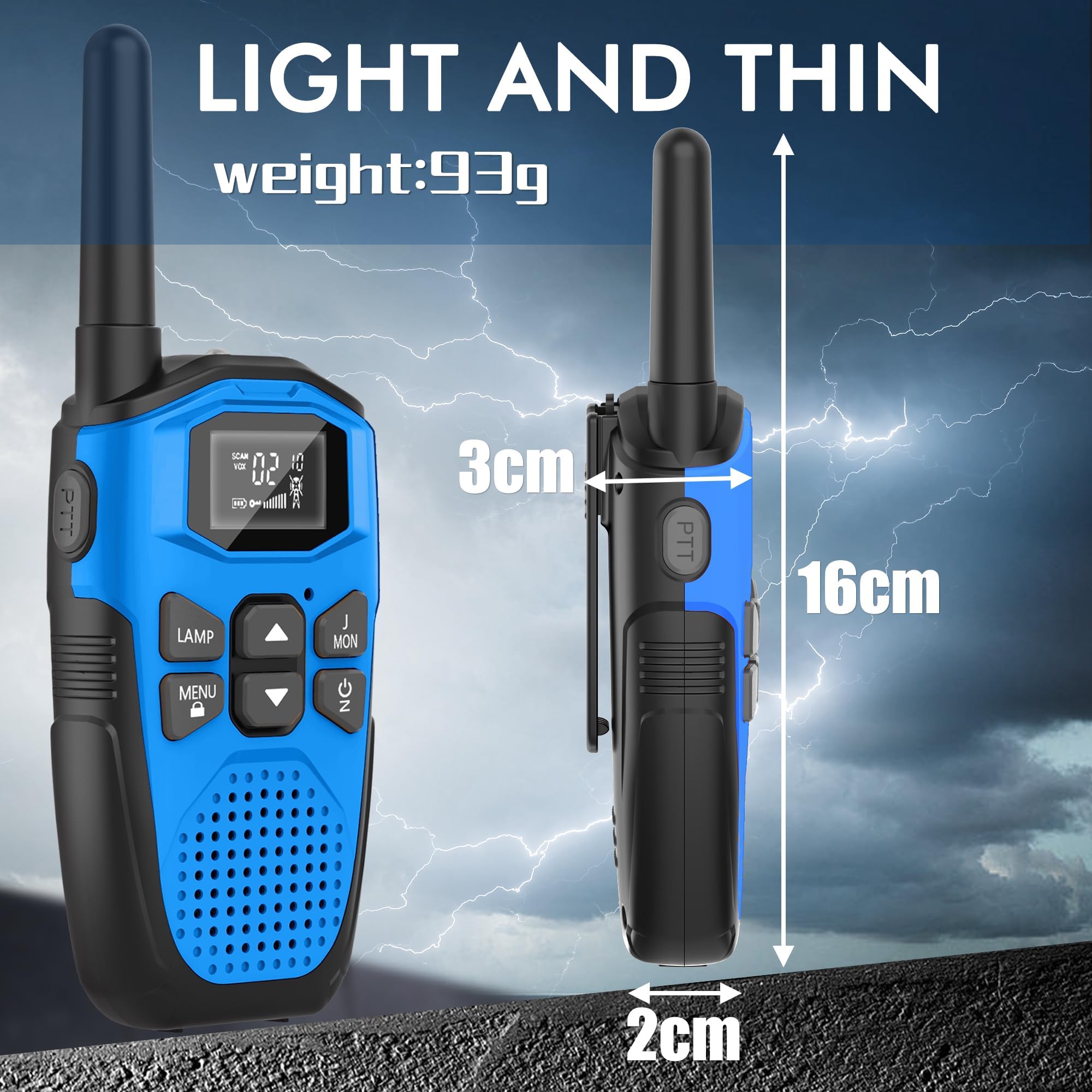 Walkie Talkies, NXGKET Walkie Talkies Long Range for Adults Rechargeable Two-Way Radio with 22 FRS Channel Radios, Li-ion Battery, LED Flashlight, VOX for Outdoor Camping Hiking Trip(4 Pack)