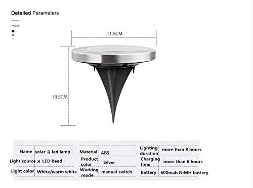 Solar Embedded Aisle Lightning, Solar Ground Light 8 LED Outdoor Solar Garden Lights, Lawn Terrace Passage, Ground Waterproof Sidewalk Flood Light