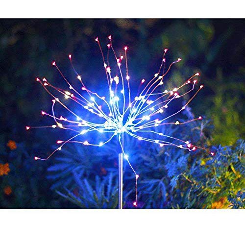 Solar Firework Lights, Vislone Outdoor String Lights Solar Garden Decorative Lights Lawn Lamp with 2 Lighting Modes Flexible Twistable IP65 Waterproof for Yard Garden Patio Home Party Decoration