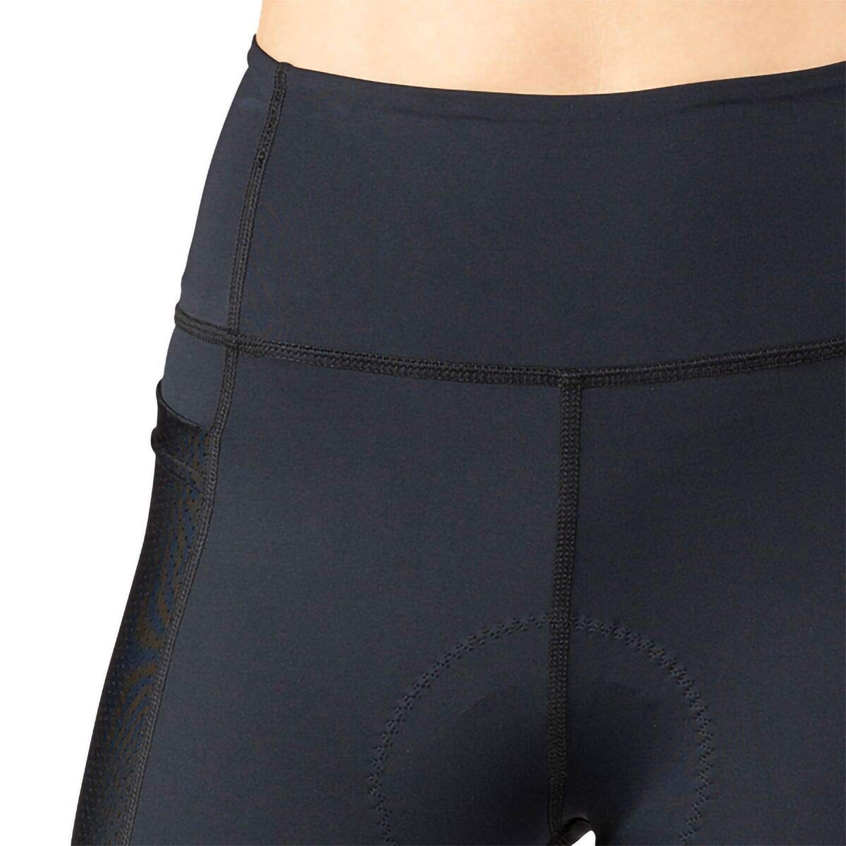Terry Holster Prima Capri - Women's Padded Cycling Bottom, Compression & Moisture Wicking for All Day Riding Comfort - Black, Large