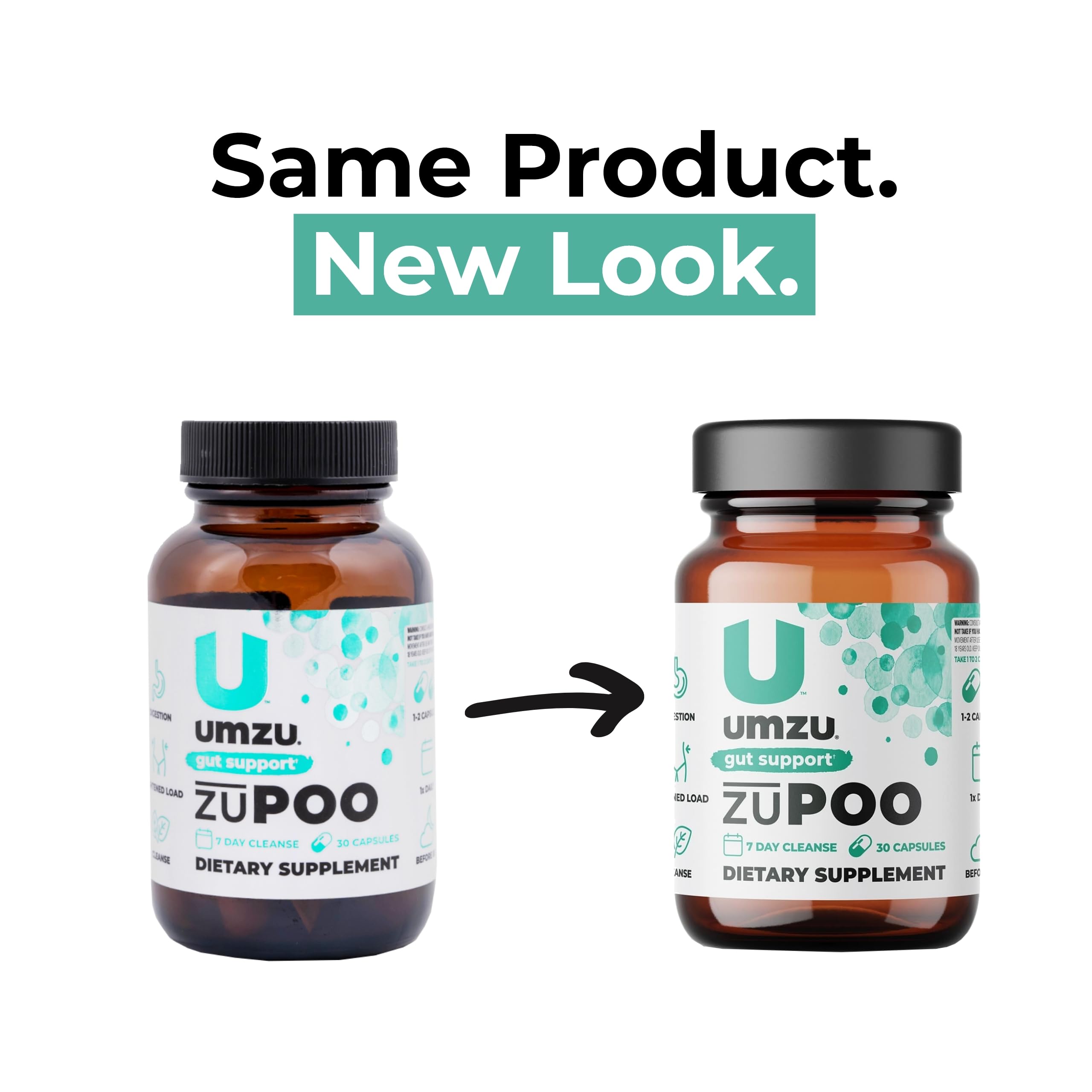 UMZU zuPoo - Colon Health & Constipation Relief - Supplement for Bloating - Natural Cleanse - with Milk Thistle, Ginger & More - 15-Day Supply - 30 Capsules