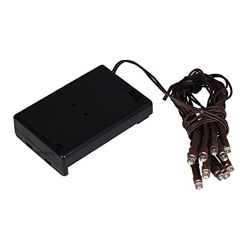 Sienna 10 Battery Operated White LED Wide Angle Christmas Lights - 3.5 ft Brown Wire