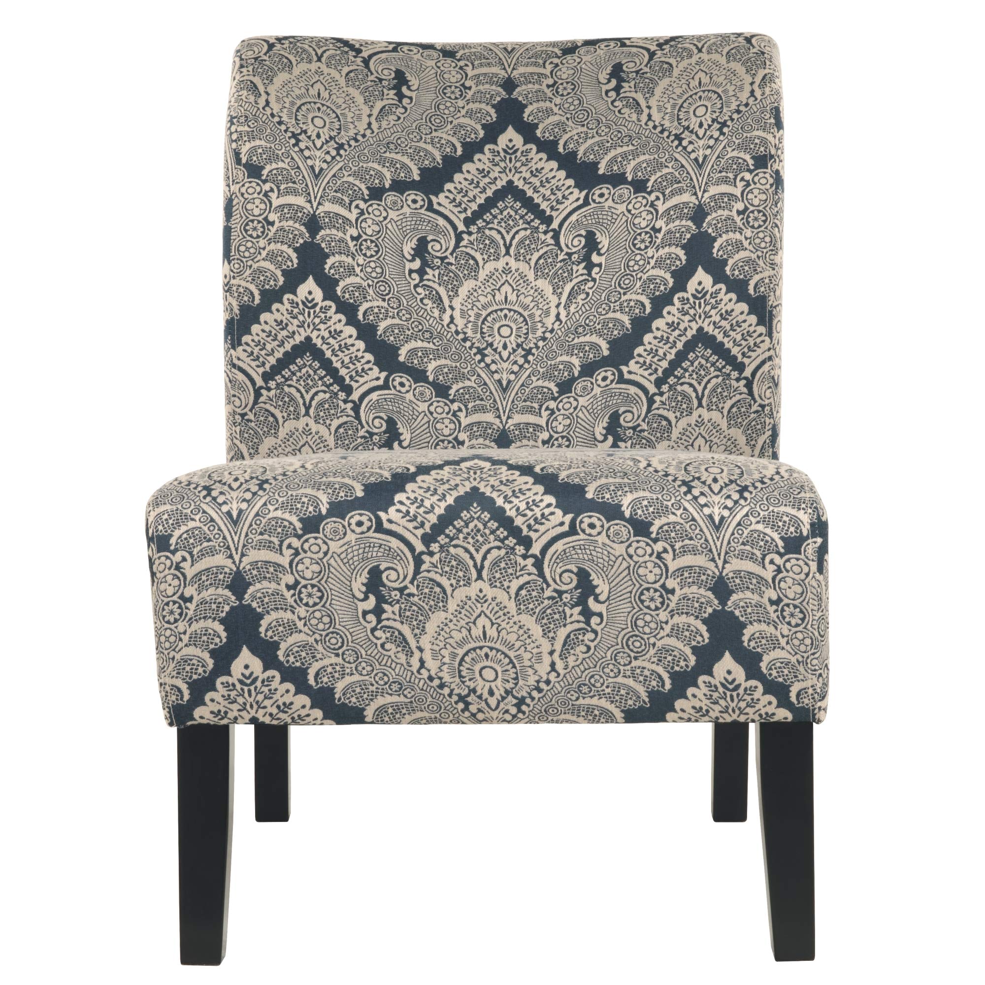 Signature Design by Ashley Honnally Modern Medallion Pattern Accent Chair, Blue & Ivory