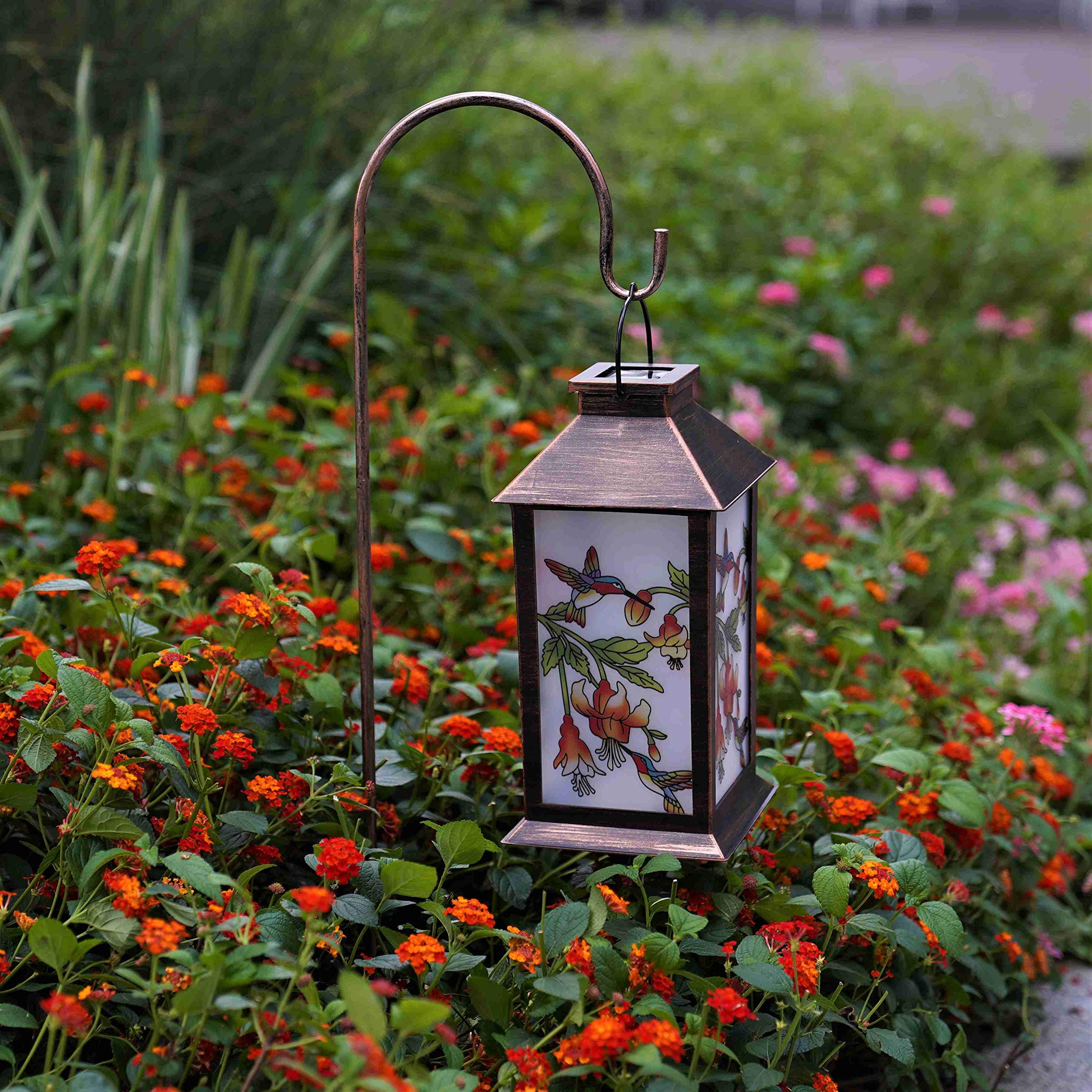 Solar Lanterns Outdoor Hanging Solar Lights Decorative for Garden Patio Porch and Tabletop Decorations. (Hummingbird)