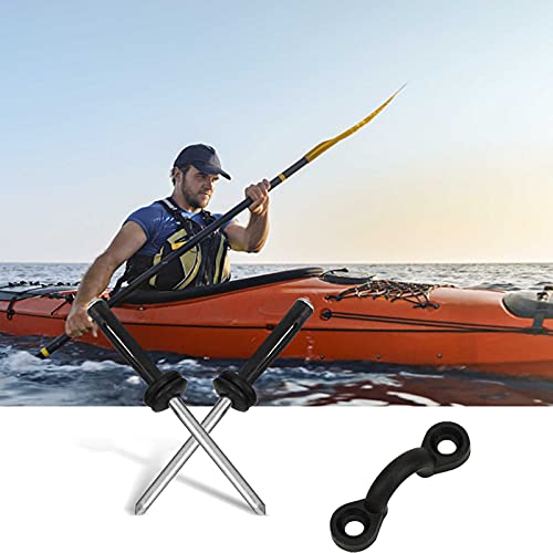 SPORBA Kayak Pad Eye Kit, Expanded Deck Rigging Kit with 5PCS Deck Loops Tie Down Hooks 26PCS Tri-Grip Rivets and 4PCS Cord End Hooks Kayak Replacement Parts for Kayaks Canoes Boats