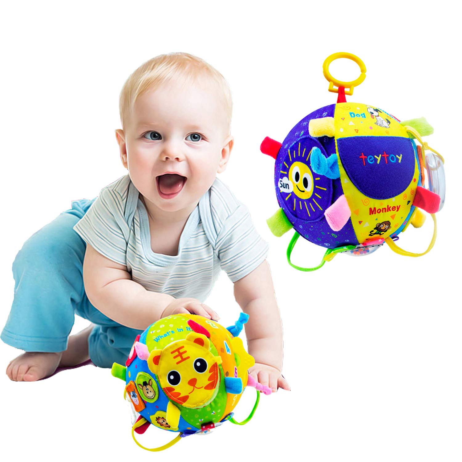 Tenmon Baby Hanging Wind Chime Toy Squeak Toy, Hook Design Suitable for Baby Carriage Crib Accessories