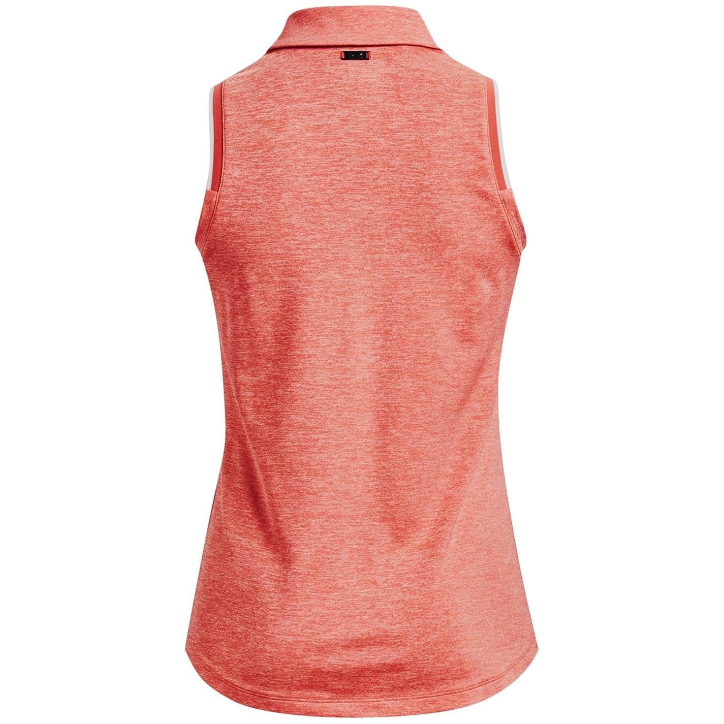 Under Armour Women's Zinger Point Sleeveless Golf Polo, Vermillion (872)/Metallic Silver, Medium