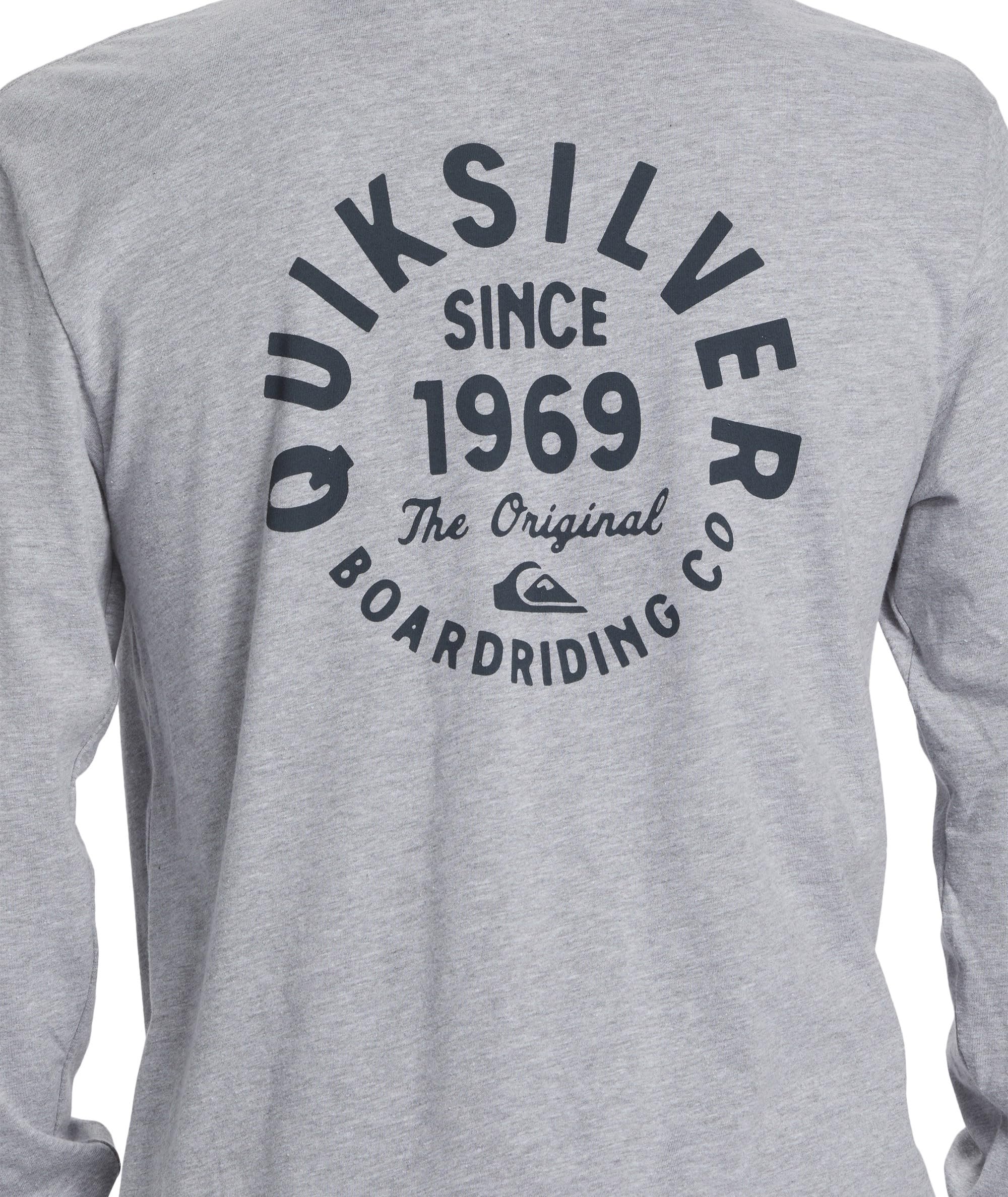 Quiksilver Men's Circled Script Long Sleeve Tee Shirt, Athletic Heather 233