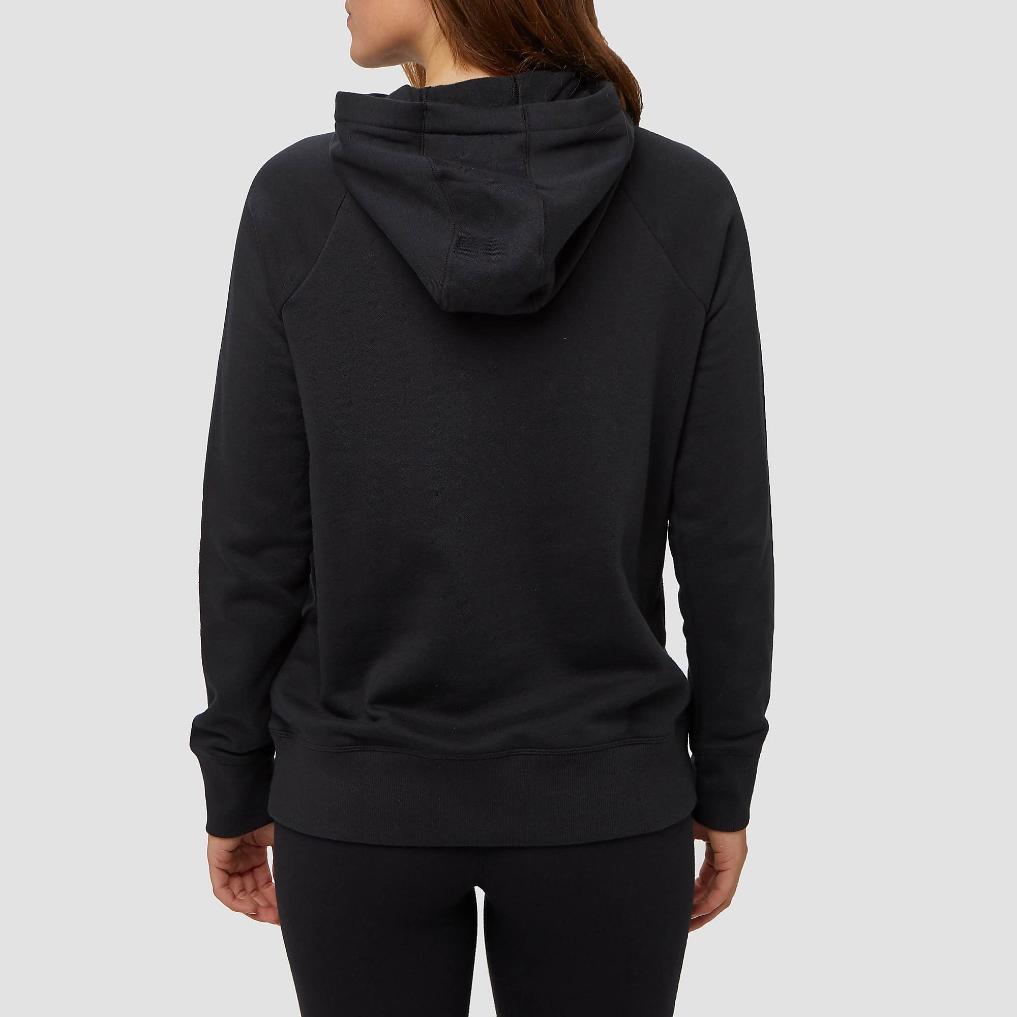 Under Armour Womens Rival Fleece Pull-Over Hoodie , Black (001)/White , Medium